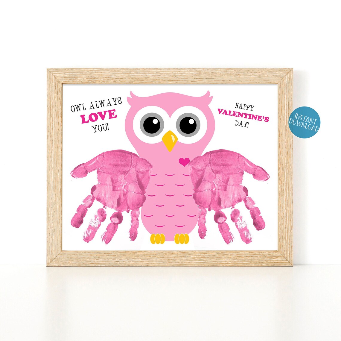 Handprint Art Valentine's Day Craft for Kids Owl Always | Etsy