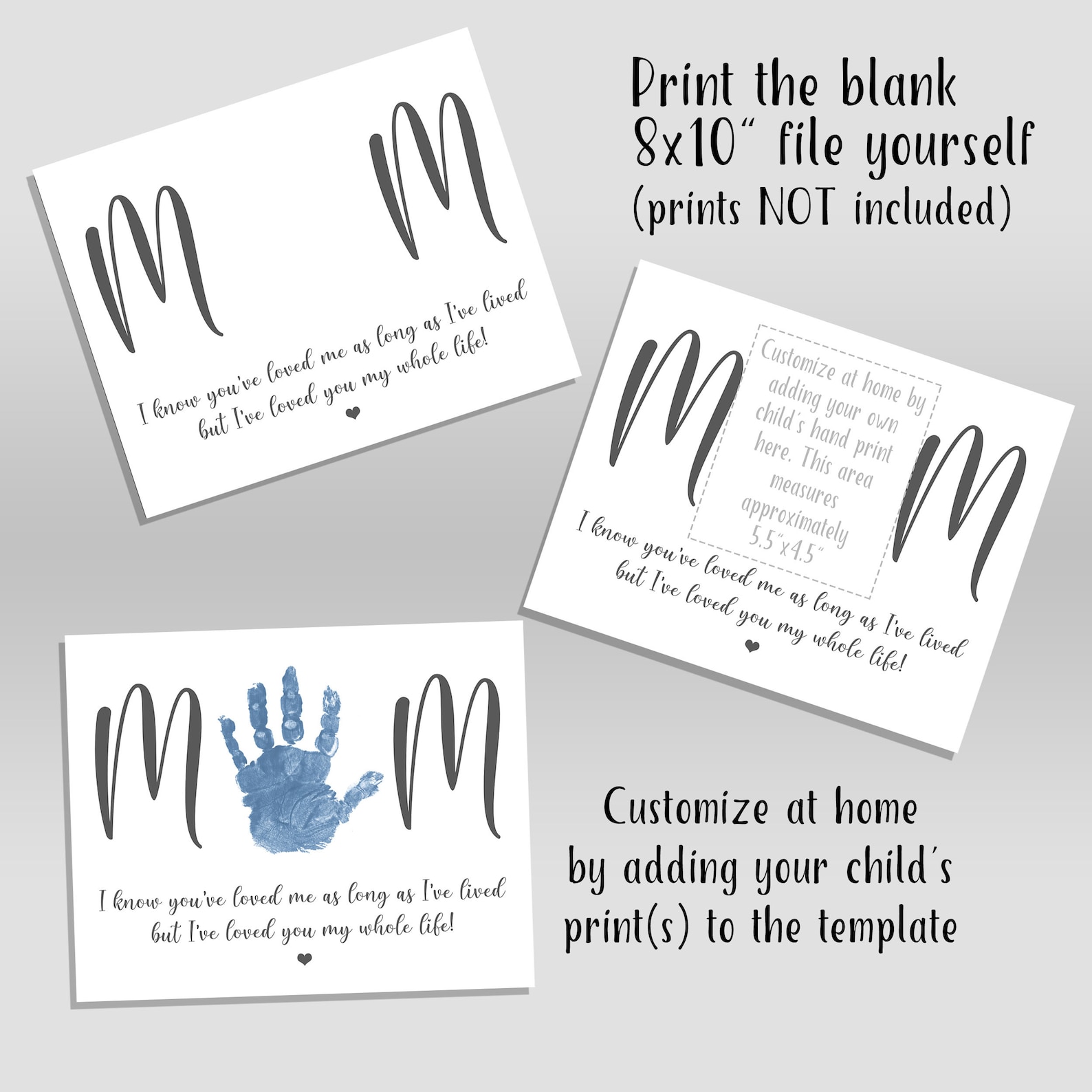 Handprint Keepsake Gift for Mom Mother's Day Poem - Etsy