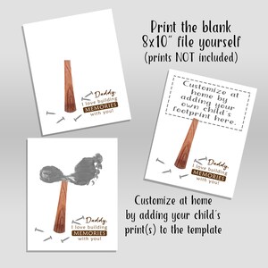 Hammer Footprint Art Project for Toddlers, Gift for Dad, Baby Footprint ...