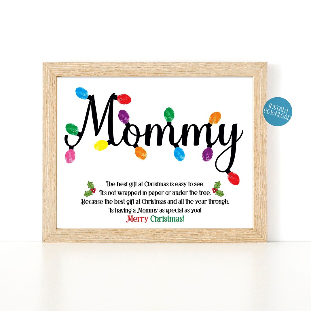 Christmas Craft for Kids, Fingerprint Crafts, Christmas Card for Mommy ...