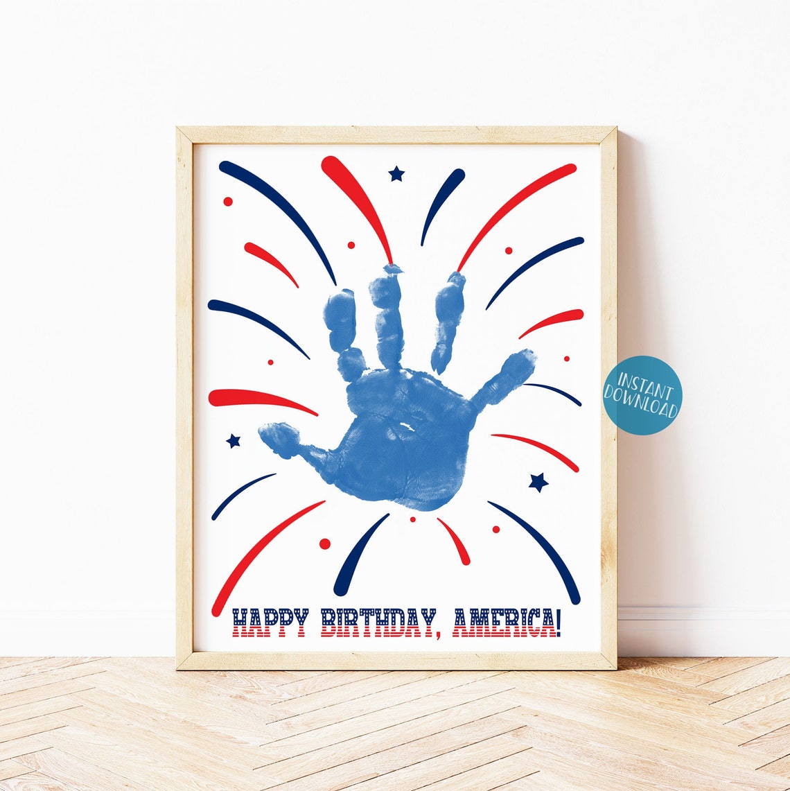 Fourth of July Handprint Art July 4th Independence Day DIY - Etsy