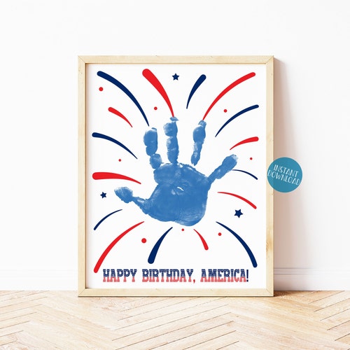 First Fourth of July American Flag Handprint Art Independence - Etsy