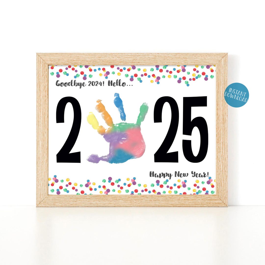 New Year's Eve 2025, New Year's Handprint Art, Baby Toddler Hands ...