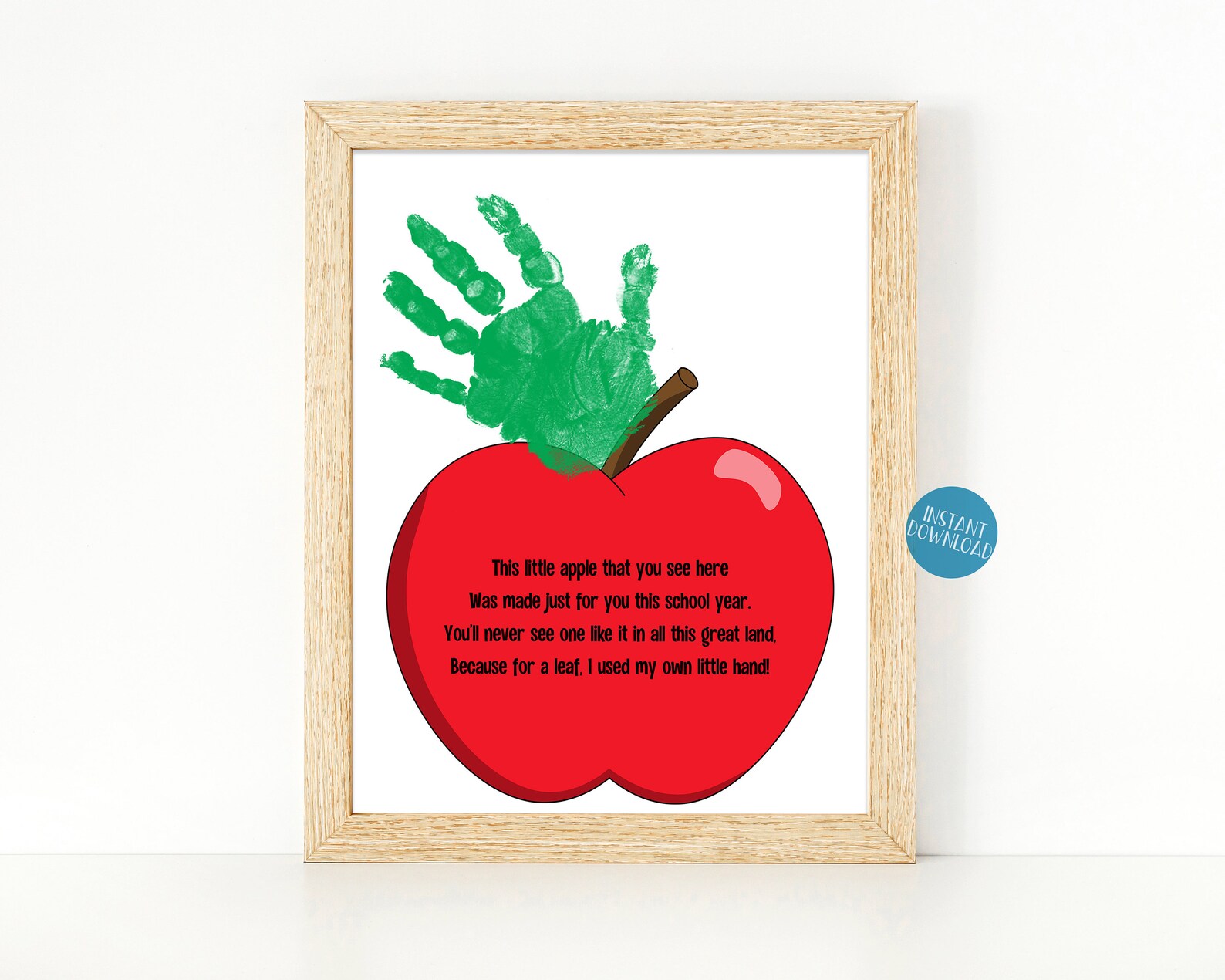 First Day of School Printable Handprint Art Apple Handprint | Etsy