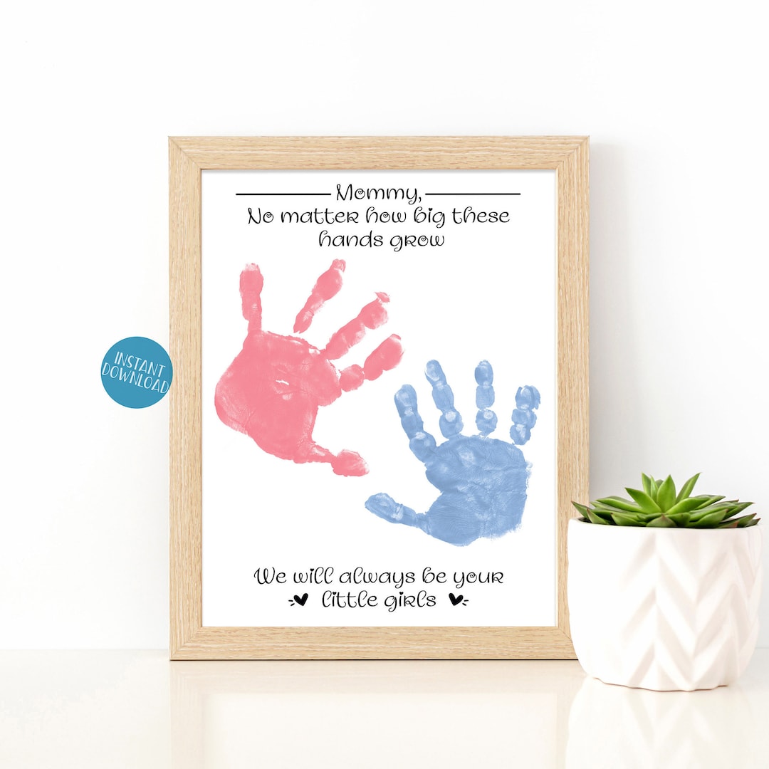 Gift From Kids, Handprint Art, Mom Birthday Gift, Mother's Day Gift ...