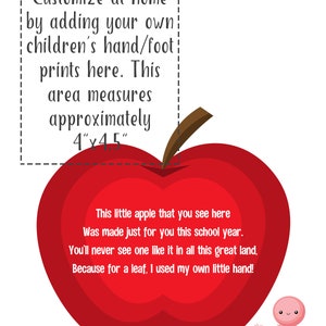 First Day of School Printable Handprint Art, Apple Handprint, Back to ...