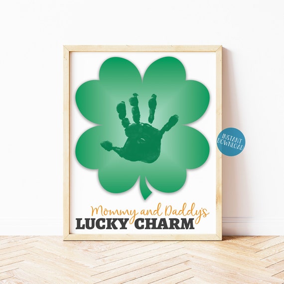 St Patrick's Day Handprint Art Shamrock Handprint | Etsy