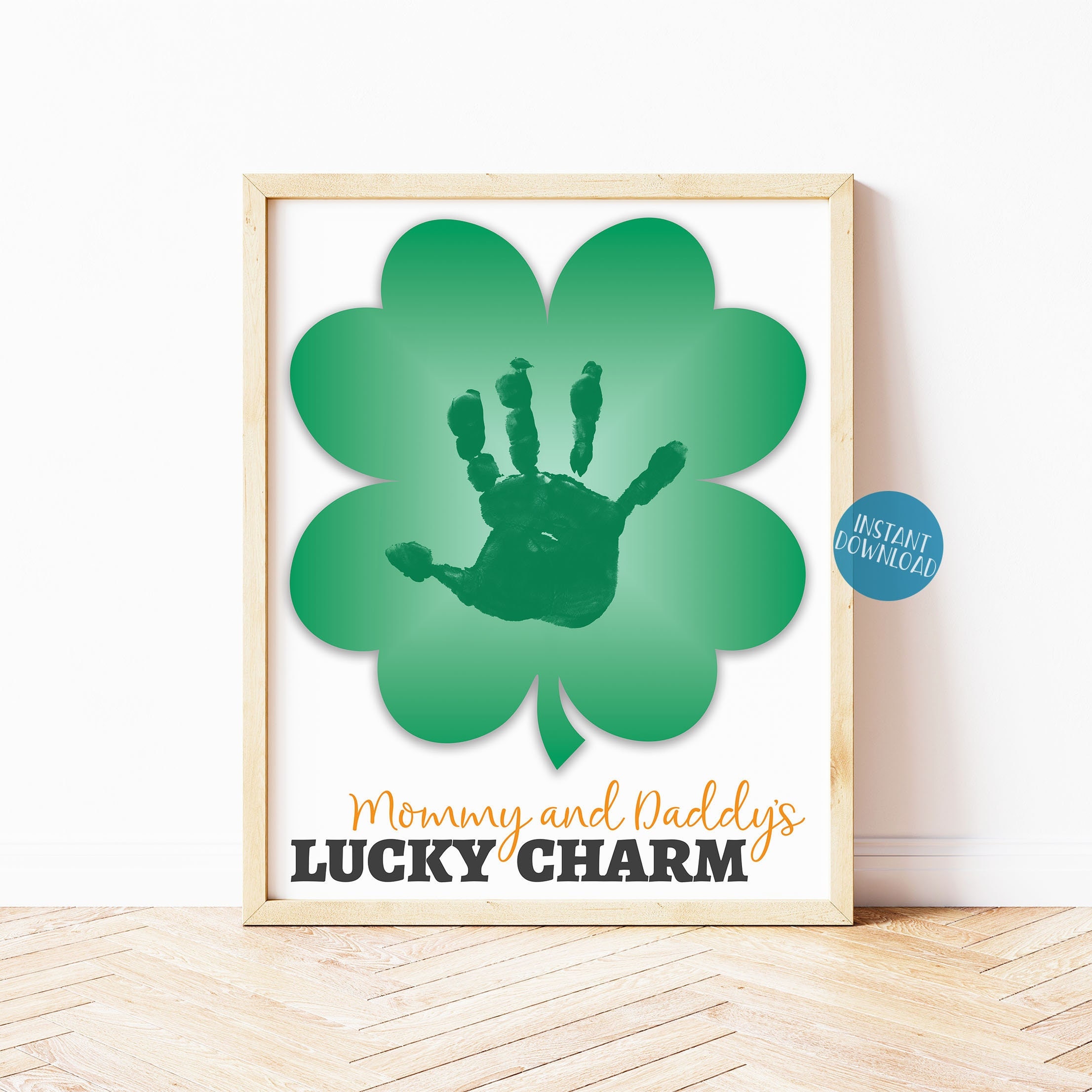 St Patrick's Day Handprint Art Shamrock Handprint | Etsy