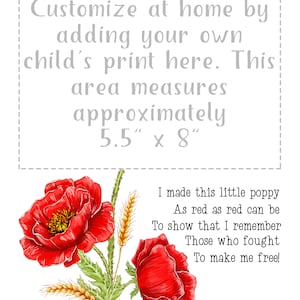 Veteran's Day Poppy Handprint Art Project for Kids, Veteran Gift Idea ...