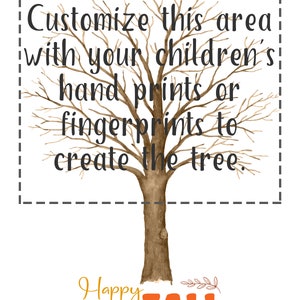 Happy Fall Handprint Art, DIY Kid Craft Kit, Fingerprint Tree Autumn ...