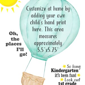 Oh the Places You'll Go Kindergarten Graduation Handprint Art, DIY Kid ...