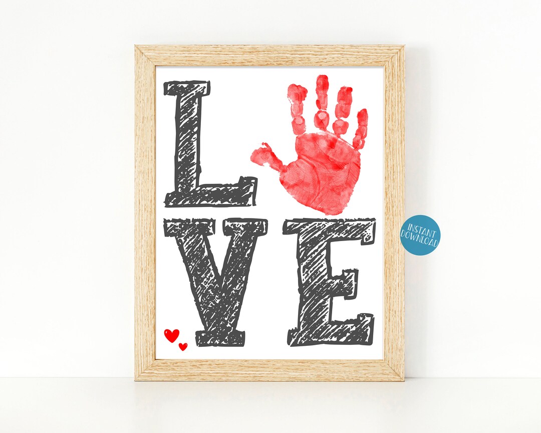 LOVE Handprint Art Valentine's Day Craft for Toddlers, Valentines Day ...
