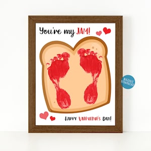 You're My Jam Valentine's Day Footprint Art Project for Kids, Printable ...