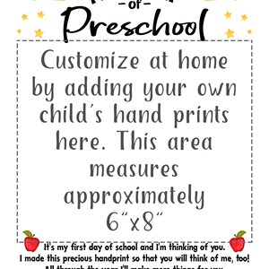 Back to School Poem Handprint Art, First Day of School Printable, DIY ...