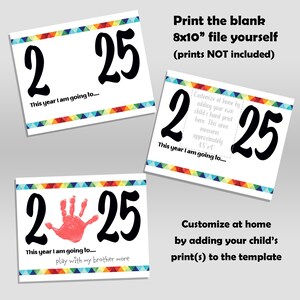 New Year's 2025 Handprint Art, New Year's Eve Printable, New Years ...