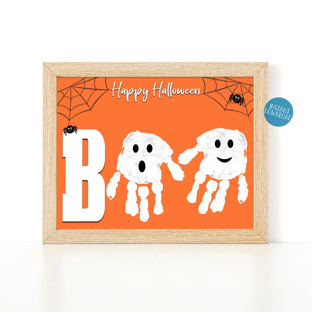 Boo Halloween Handprint Keepsake, Ghost Footprint Art Handprint Art ...