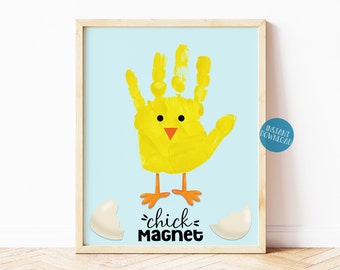 Easter Chicken Handprint Art Project for Kids Toddler | Etsy