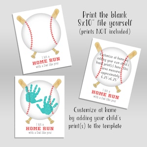 Baseball Dad Gift, Handprint Art Project for Kids, Handprint Keepsake ...