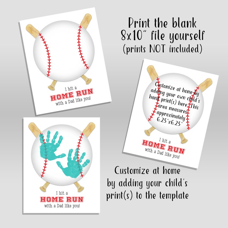 Baseball Dad Gift Handprint Art Project for Kids Handprint - Etsy