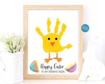 Easter Chicken Handprint Art Project for Kids Toddler | Etsy