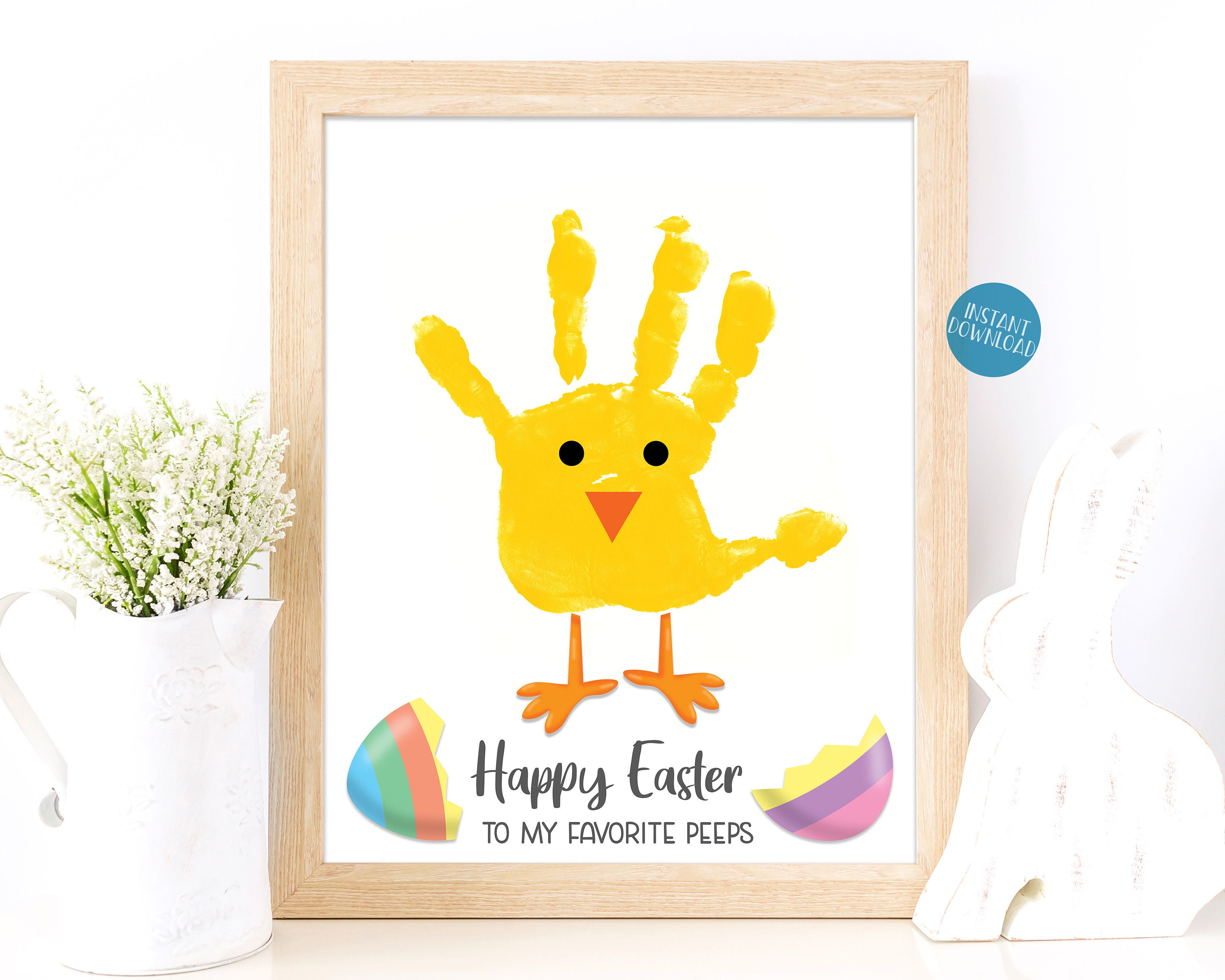Easter Chick Handprint Art Toddler Handprint Keepsake Memory | Etsy