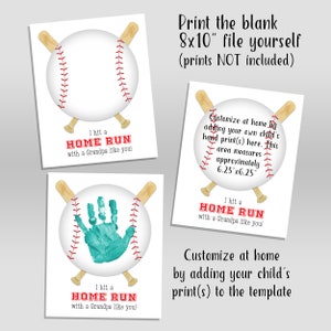 Baseball Grandpa Gift, Handprint Art Project for Kids, Handprint ...