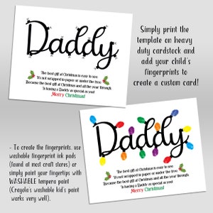 Christmas Craft for Kids, Fingerprint Crafts, Christmas Card for Daddy ...