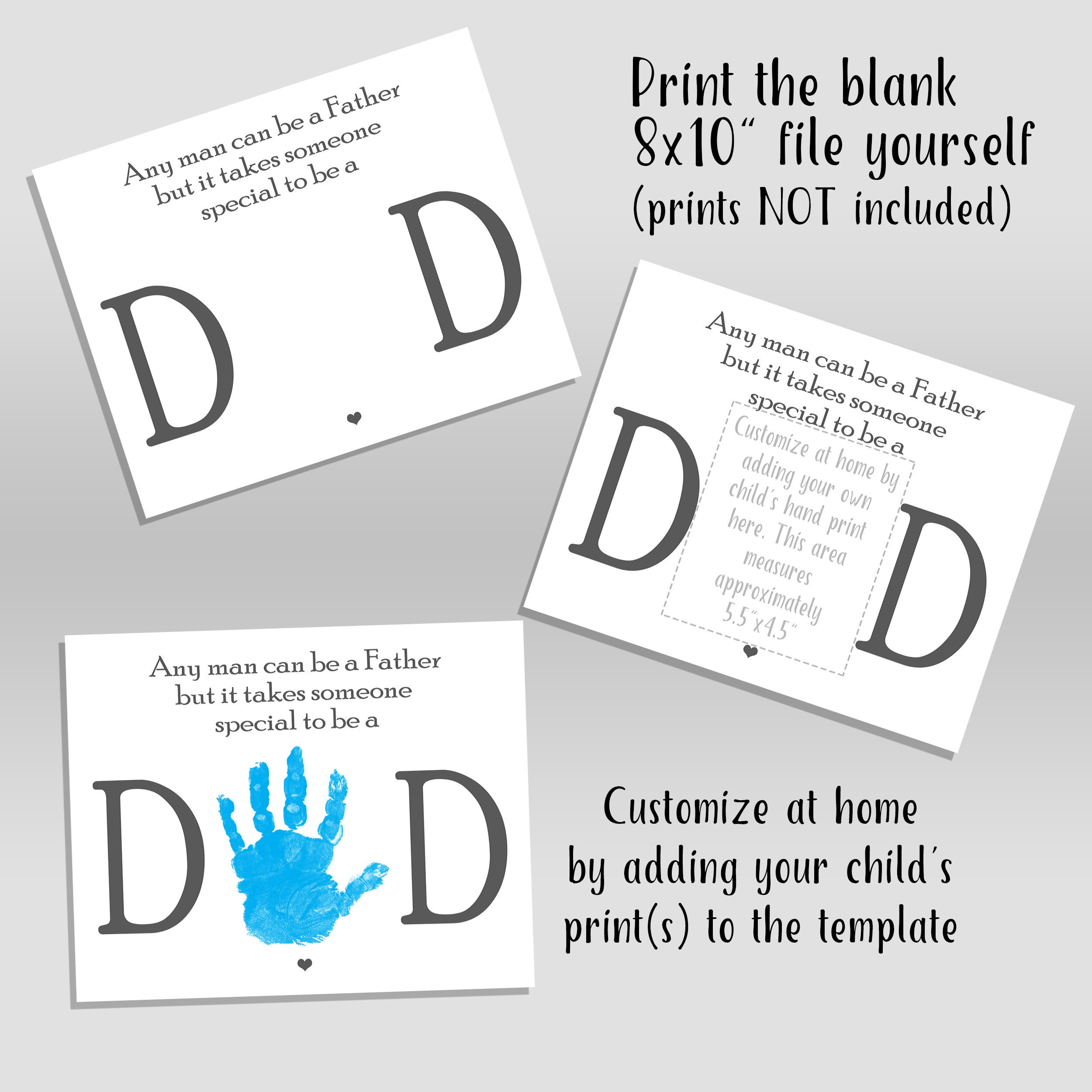 Handprint Art Gift for Dad From Daughter Birthday Gift Dad - Etsy