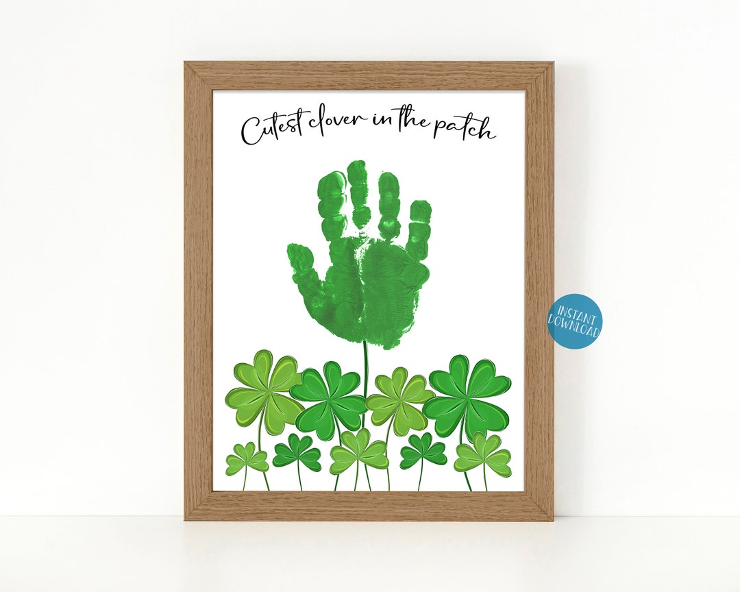 St Patrick's Day Handprint Craft, Cutest Clover Baby Handprint Art ...
