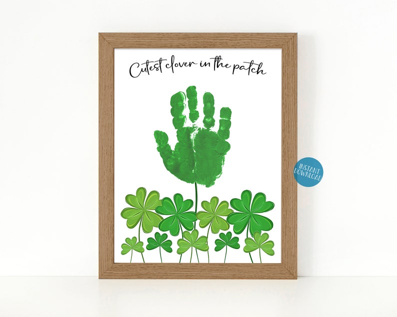 St Patrick's Day Handprint Craft Cutest Clover Baby - Etsy