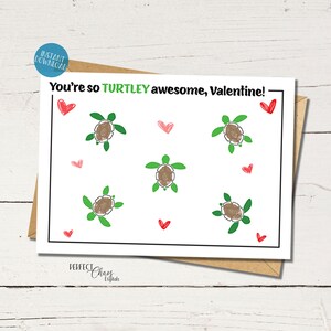 Turtley Awesome Printable Valentine's Day Card, Fingerprint Craft for ...