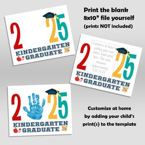 Kindergarten Graduation Sign, Handprint Art, DIY Kid Craft, 2025 ...