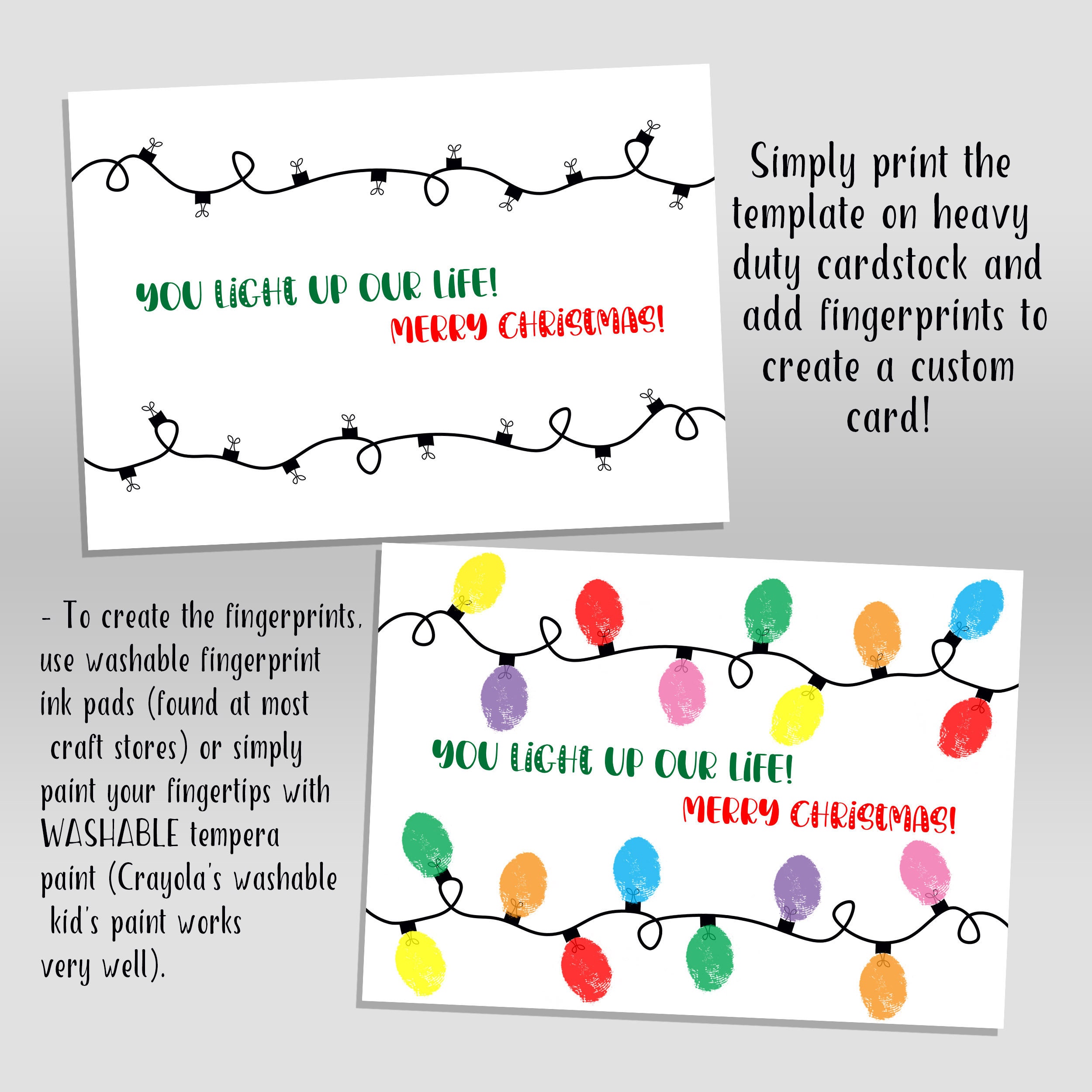 Fingerprint Christmas Light Template