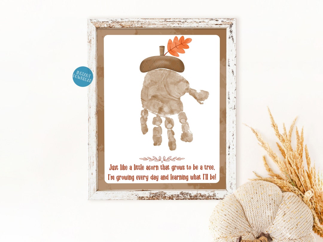 Acorn Handprint Art, Fall Handprint Craft, Toddler Handprint Keepsake ...