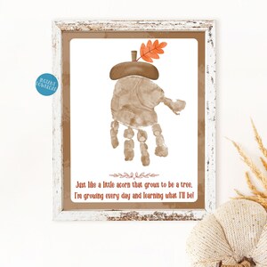Acorn Handprint Art, Fall Handprint Craft, Toddler Handprint Keepsake ...
