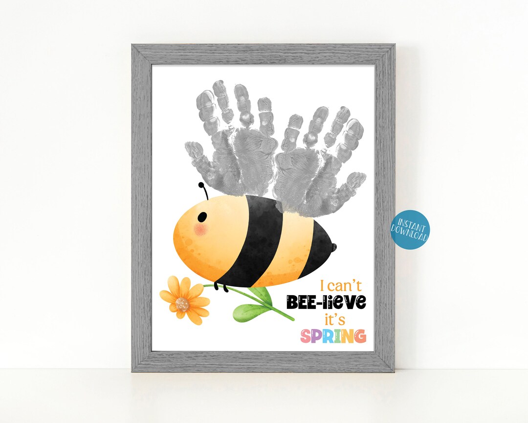 Spring Handprint Craft for Kids, Bumble Bee Handprint Art for Toddlers ...