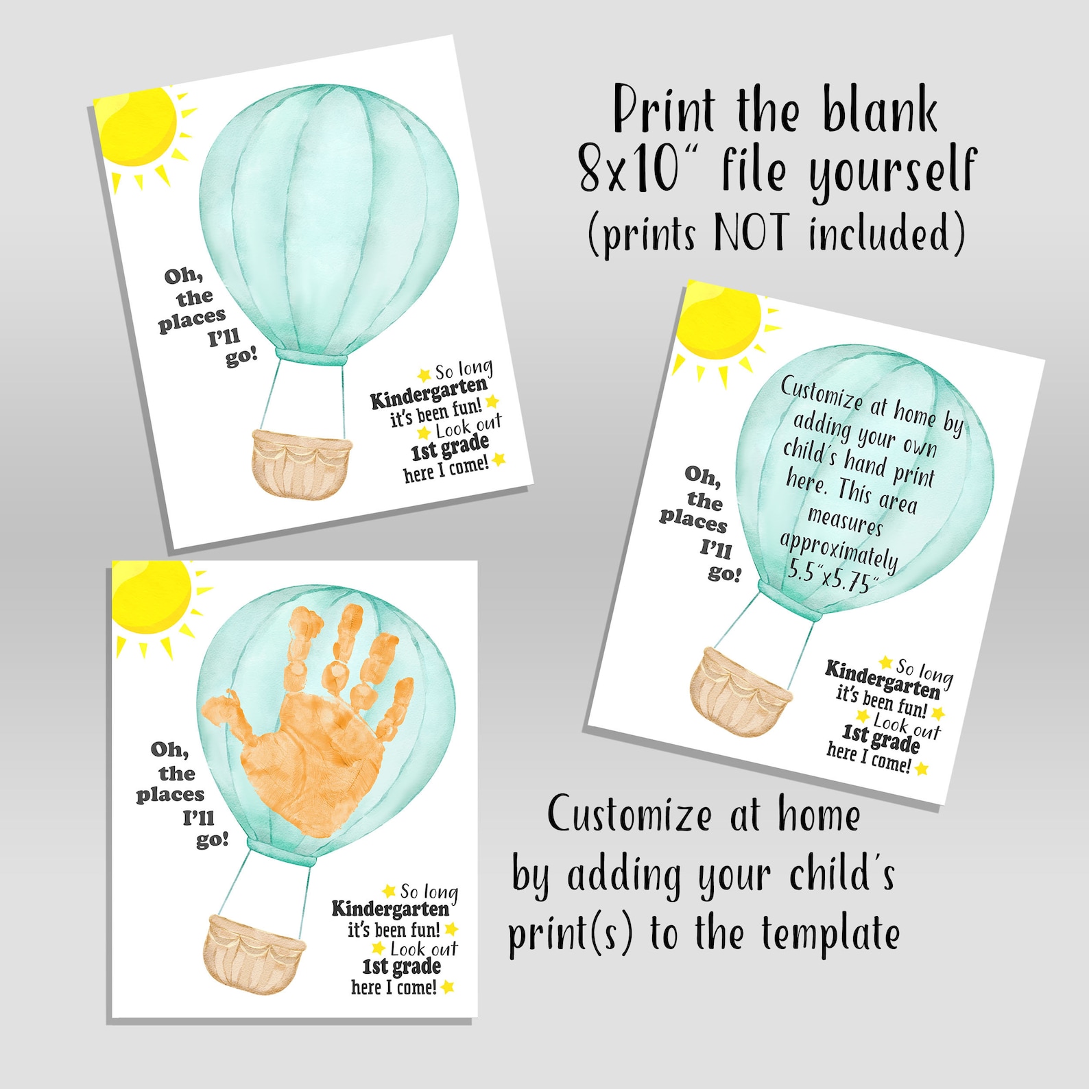 Oh the Places You'll Go Kindergarten Graduation Handprint | Etsy