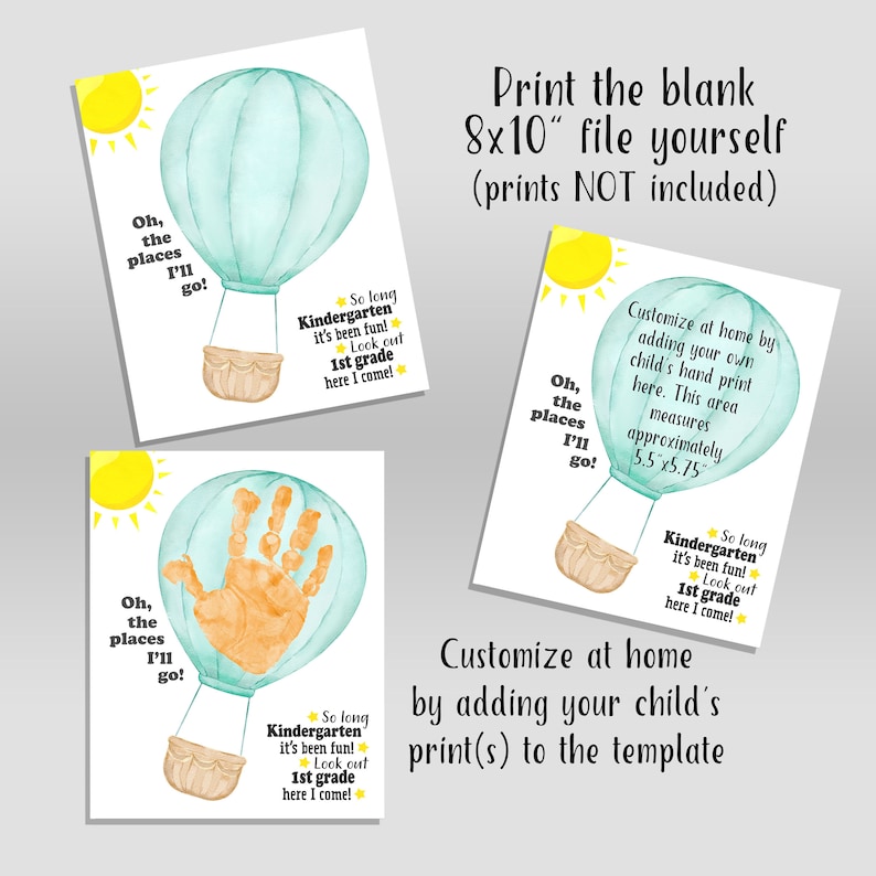 Oh the Places You'll Go Kindergarten Graduation Handprint Art, DIY Kid ...