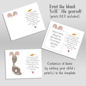 Easter Bunny Footprint Art Project for Kids, Toddler Footprint Keepsake ...