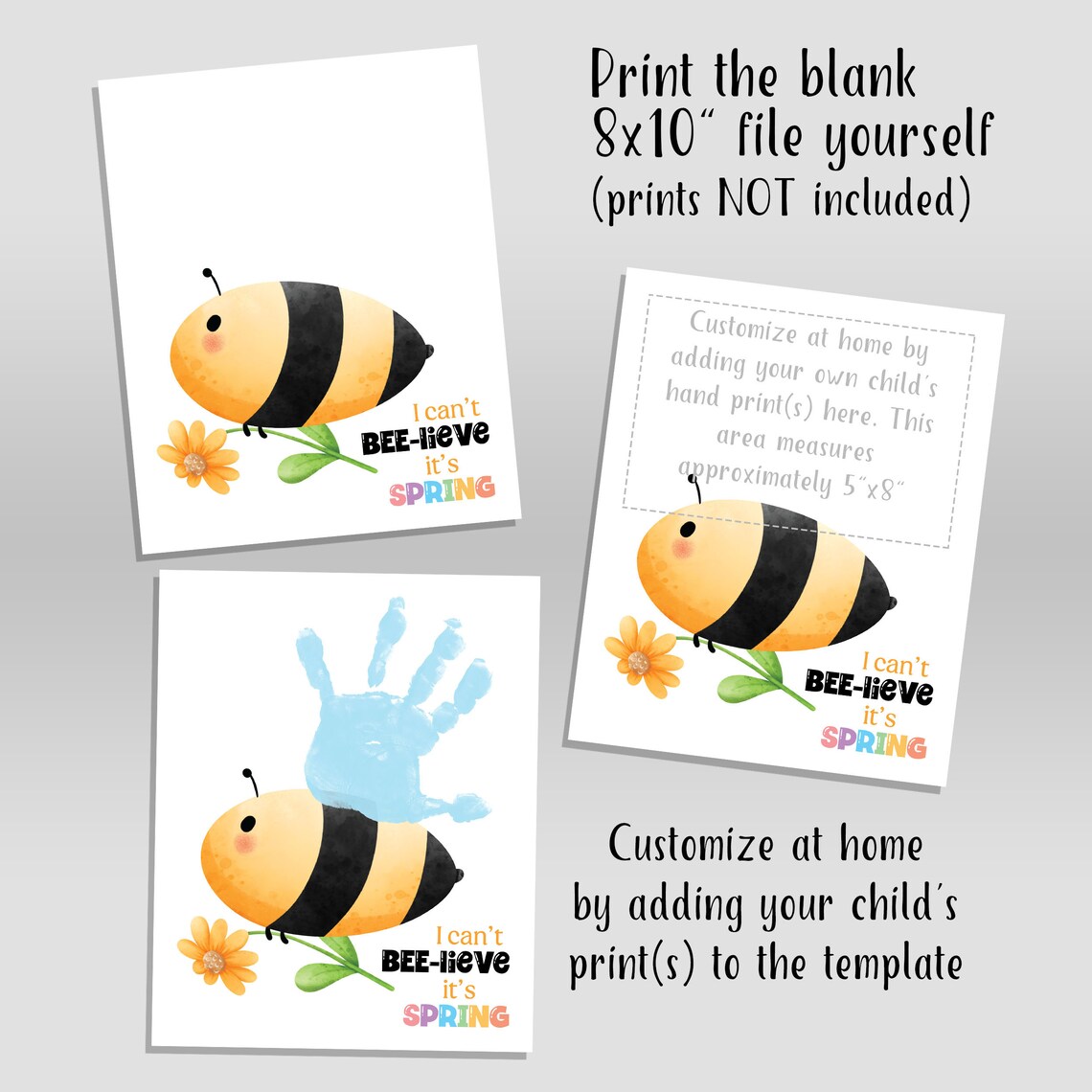 Spring Handprint Craft for Kids Bumble Bee Handprint Art for - Etsy