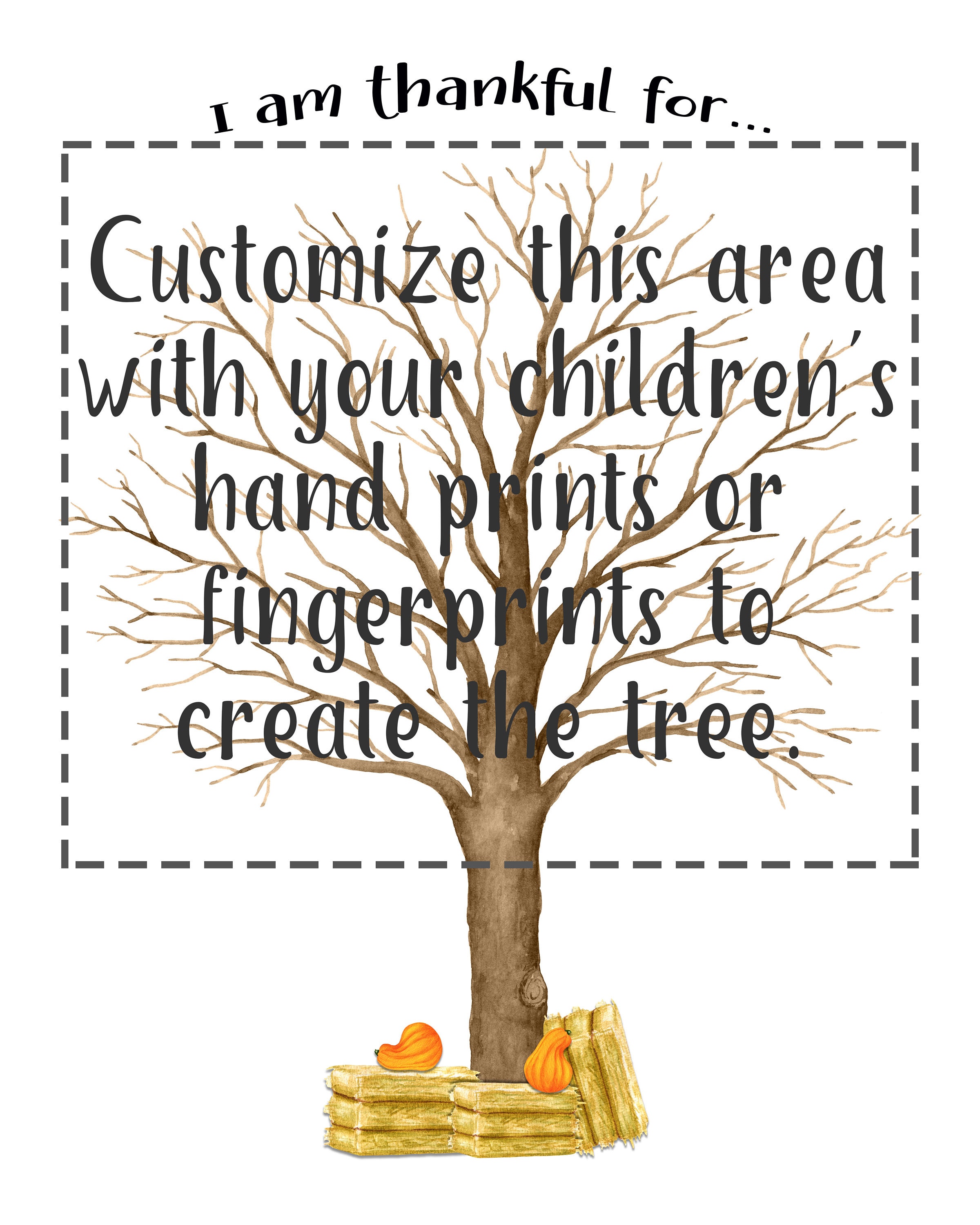 Thankful Tree Handprint Art, DIY Kid Craft Kit, Thanksgiving Handprint ...