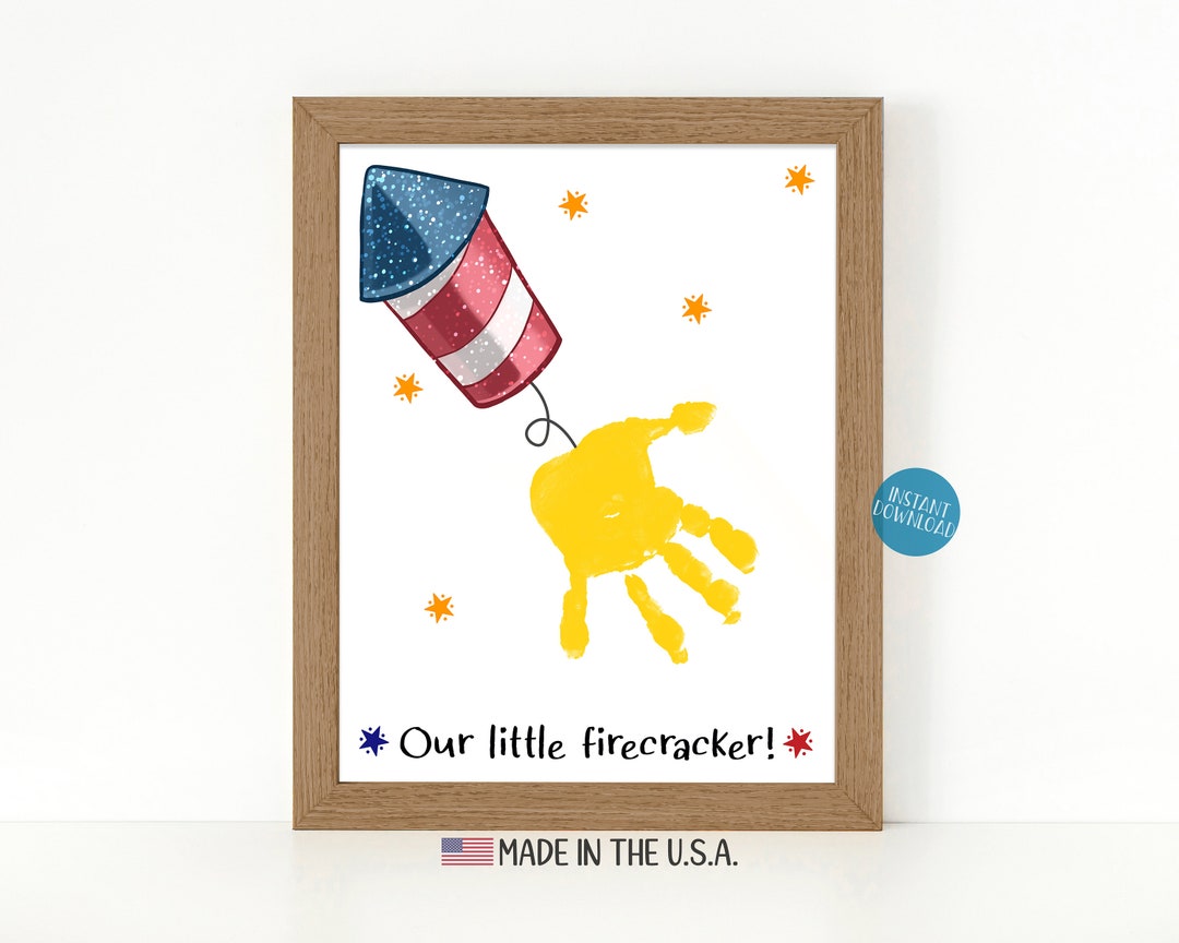 Our Little Firecracker, My First 4th of July, Handprint Art, Fourth of ...