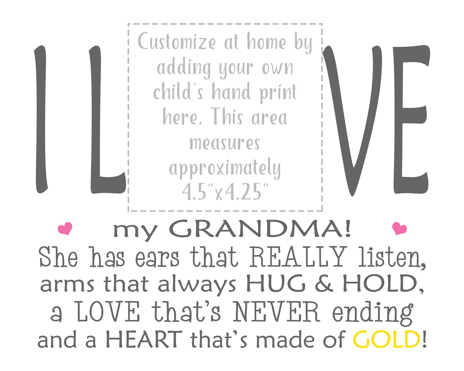 Handprint Art Grandma Gift Mother's Day Birthday | Etsy