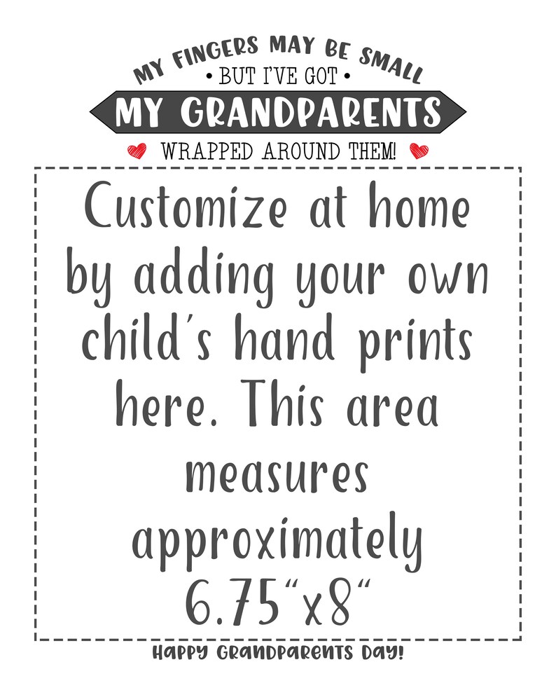 Grandparents Day Craft for Kids Grandparents Day Printable - Etsy