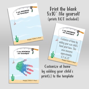 Hooked on Grandpa, Toddler Handprint Art, Baby Handprint Craft, Fathers ...