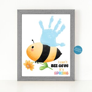 Spring Handprint Craft for Kids, Bumble Bee Handprint Art for Toddlers ...