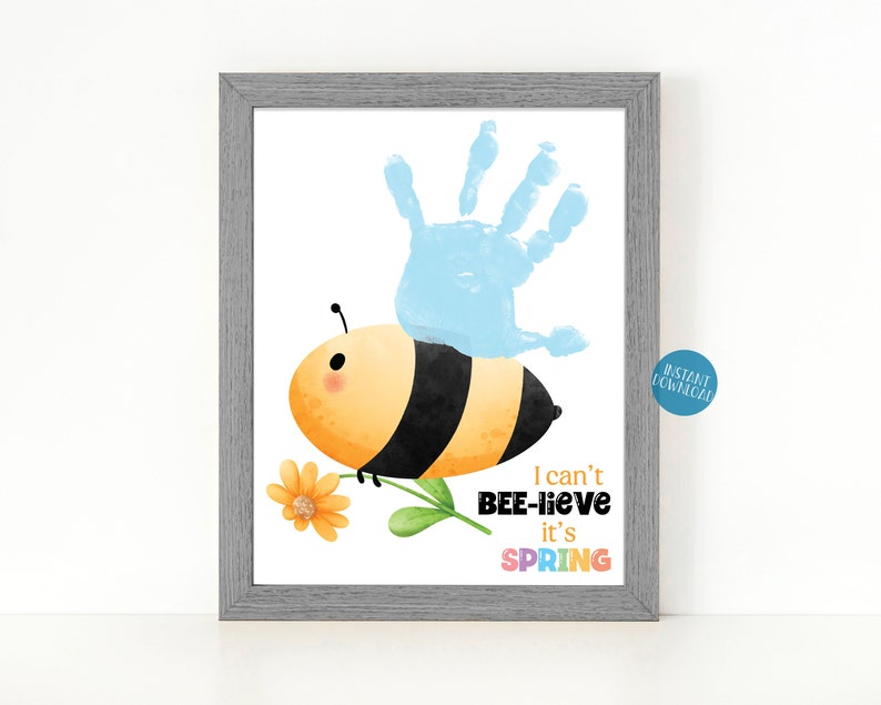 Spring Handprint Craft for Kids, Bumble Bee Handprint Art for Toddlers ...