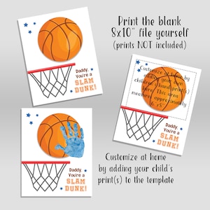 Basketball Father's Day Gift From Kids, Slam Dunk Dad Gift, Handprint ...