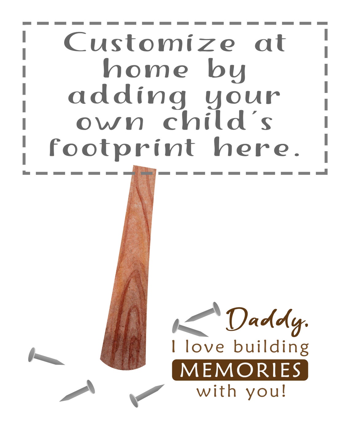 Hammer Footprint Art Project for Toddlers Gift for Dad Baby - Etsy