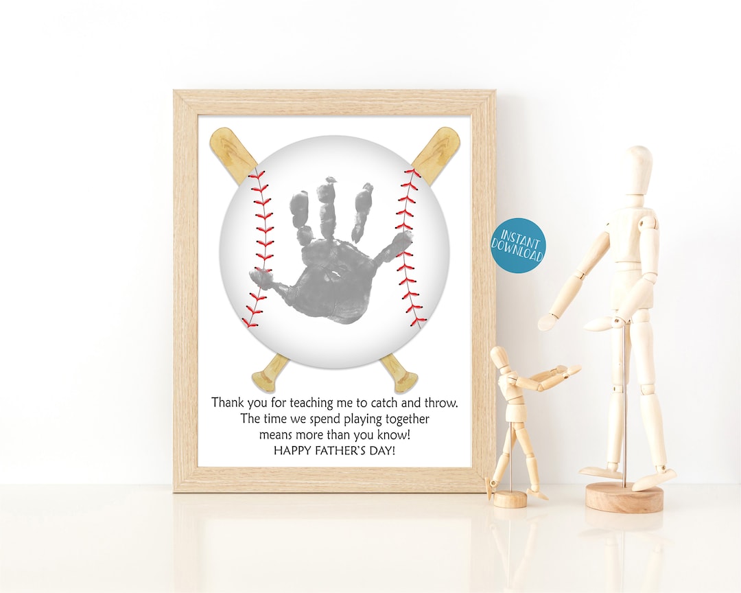 Father's Day Gift, Handprint Art Project for Kids, Baseball Dad Gift ...